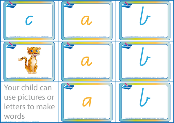 VIC Modern Cursive Font CVC Flashcard & Games Package | Writeboards ...