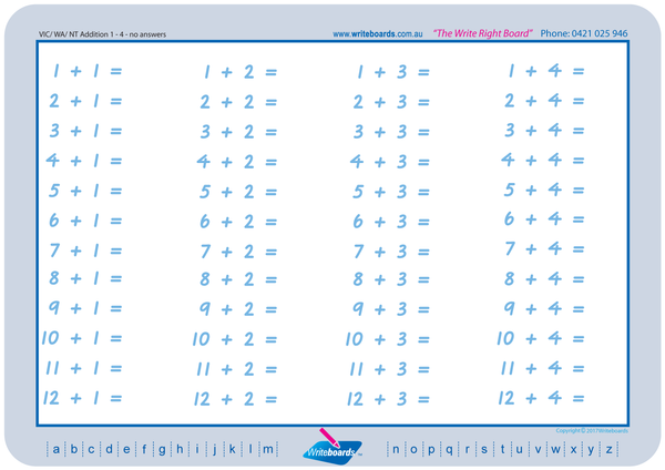 Maths Worksheets - VIC Modern Cursive Font - Writeboards
