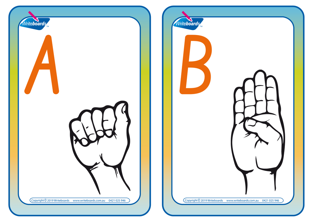 Sign Language Flashcards - NSW Foundation Font | Writeboards | Children ...