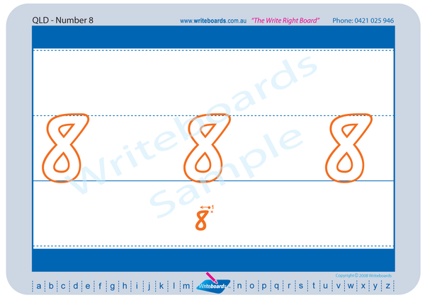 QLD Beginners Font Beginner Number Worksheets - Writeboards