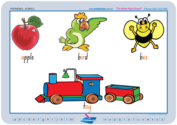 NSW Foundation Font Vowel Phonemes Posters | Writeboards | Children’s ...