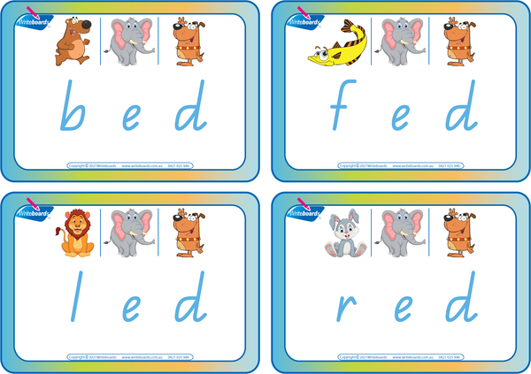 CVC Flashcard Package | QLD Modern Cursive Font Resource for Teachers ...