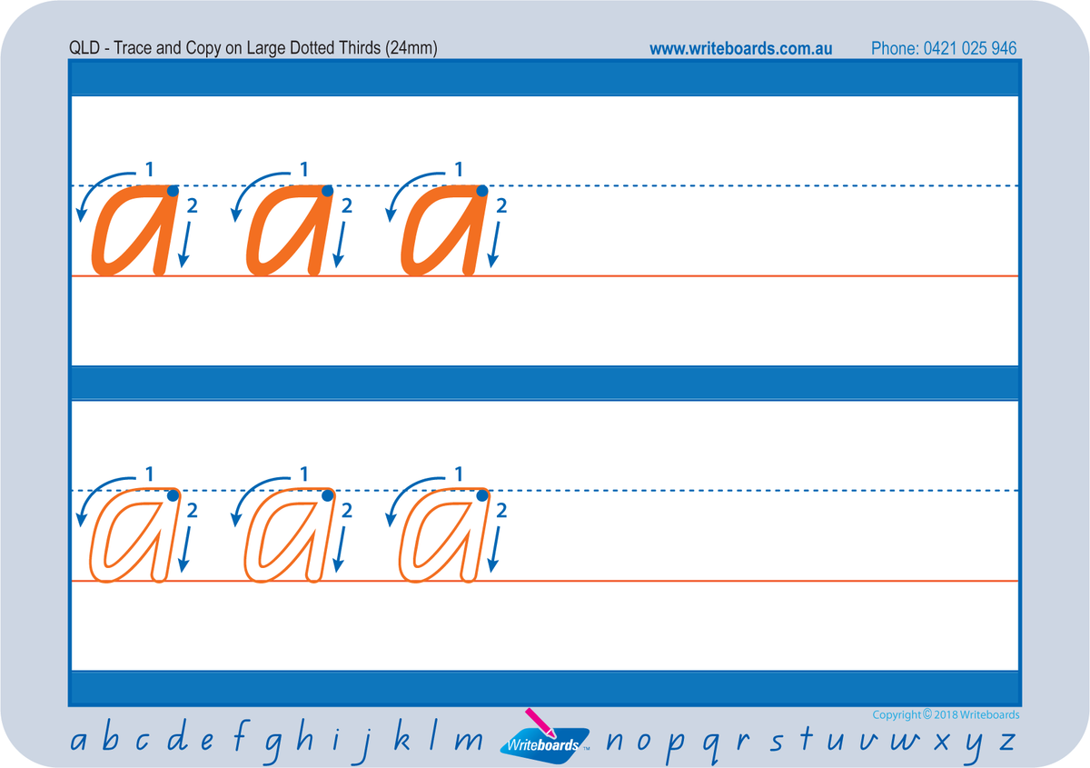 QLD Beginner Font | Dotted Third Alphabet Tracing Worksheets - Writeboards