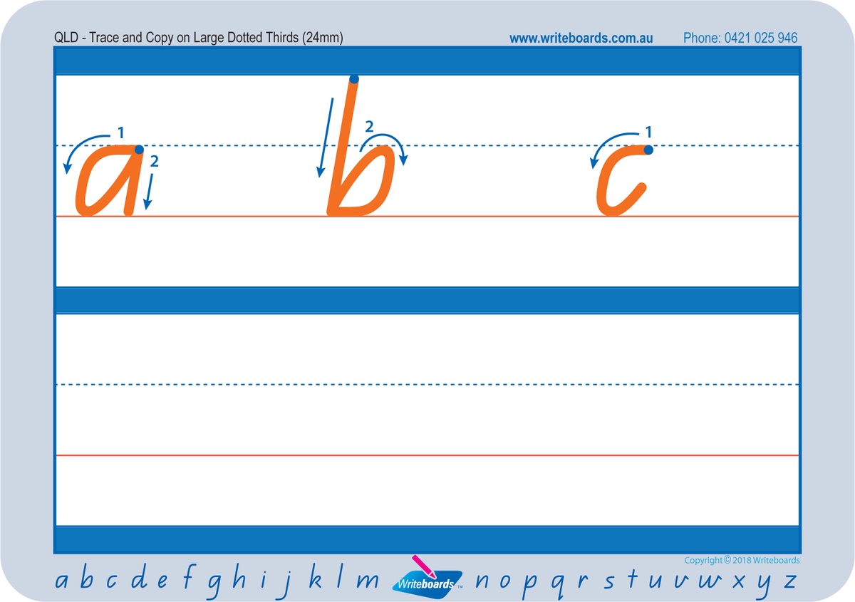 QLD Beginner Font | Dotted Third Alphabet Tracing Worksheets - Writeboards