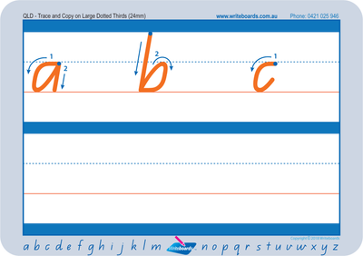 QLD Beginner Font | Dotted Third Alphabet Tracing Worksheets - Writeboards