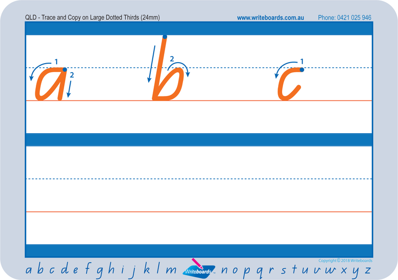 QLD Beginner Font | Dotted Third Alphabet Tracing Worksheets - Writeboards