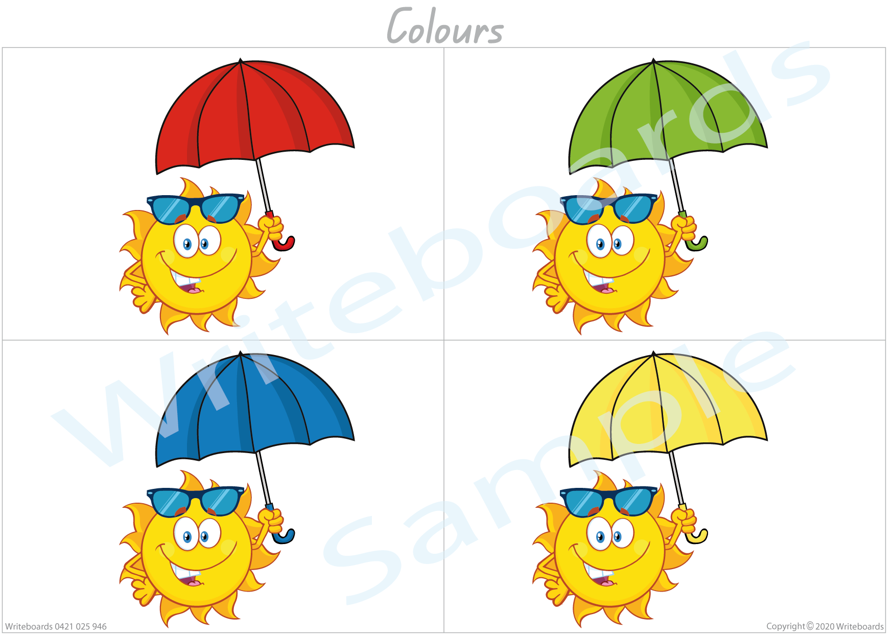 Busy Book Colours using Umbrellas - QLD Handwriting | Writeboards ...
