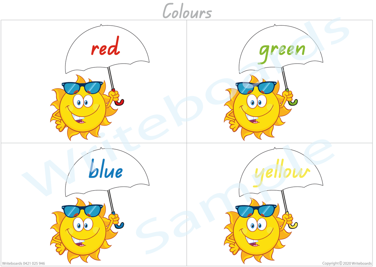 Busy Book Colours using Umbrellas - QLD Handwriting | Writeboards ...