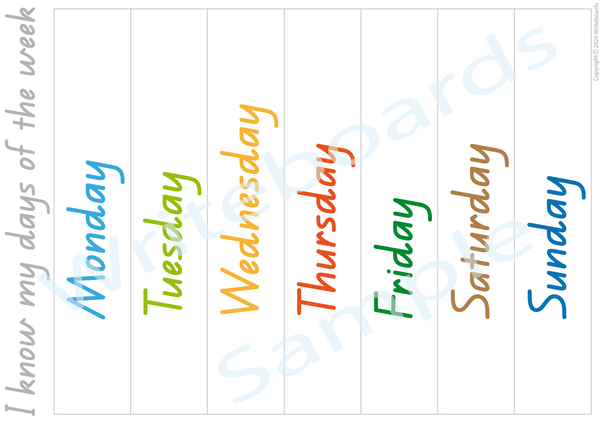 Busy Book Days of the Week - QLD Handwriting | Writeboards | Children’s ...