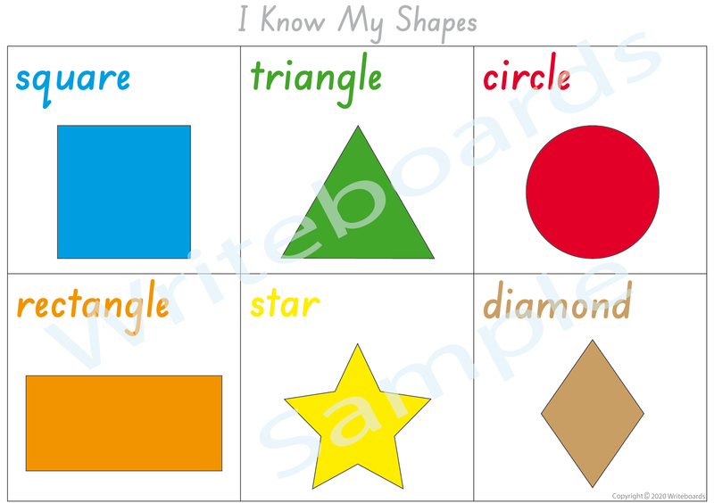 Busy Book Shapes - SA Handwriting - Writeboards