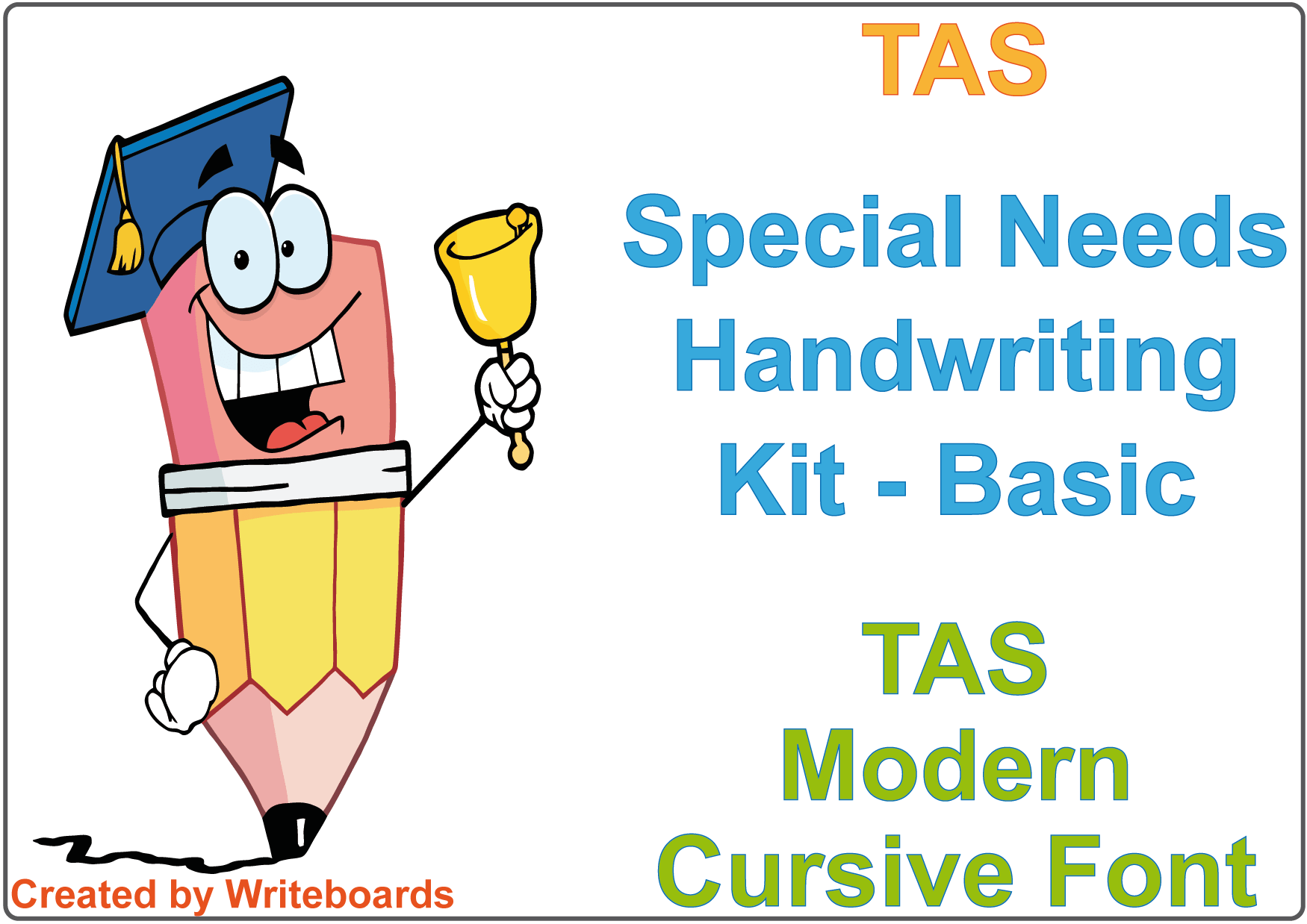 TAS Modern Cursive Font Special Needs Handwriting Kit - Basic