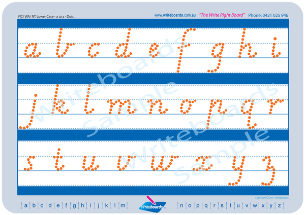 VIC Modern Cursive Font Alphabet and Number Worksheets - Writeboards