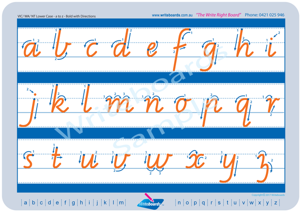 VIC Modern Cursive Font Alphabet and Number Worksheets - Writeboards