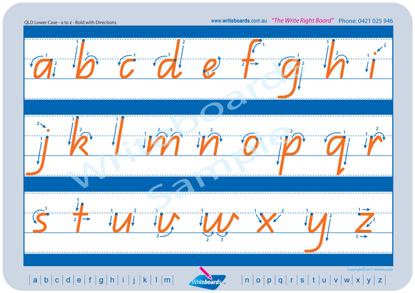 Alphabet & Number Worksheets - QLD Modern Cursive Font - Writeboards