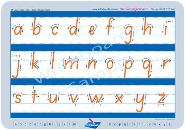 SA Modern Cursive Font Alphabet and Number Worksheets - Writeboards