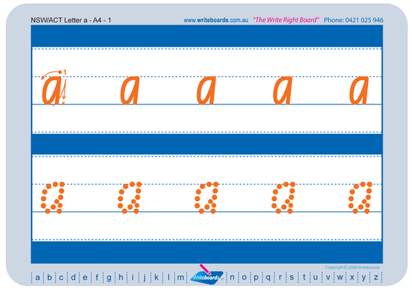 NSW Foundation Font School Starter Worksheets - Writeboards