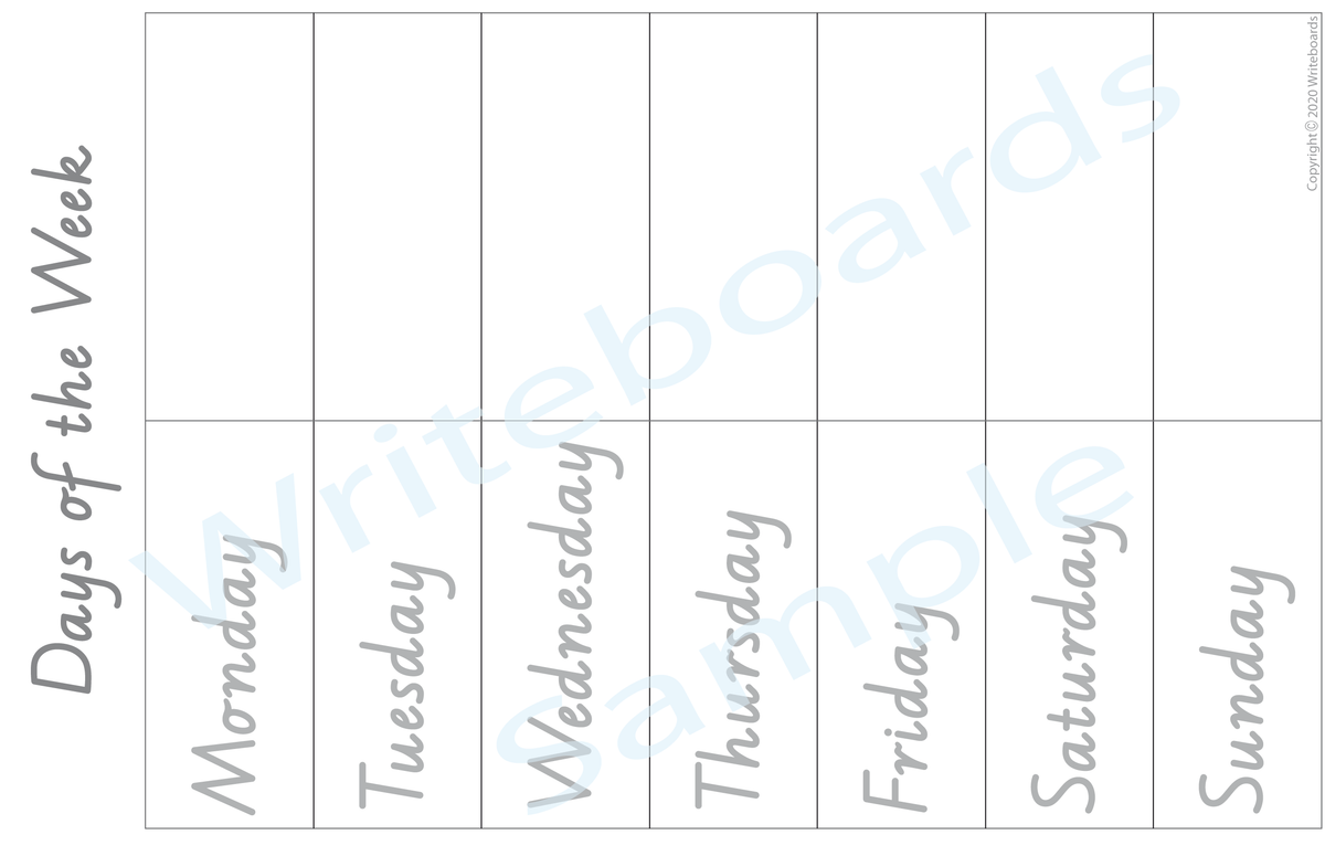 Busy Book Days of the Week - VIC, WA & NT Handwriting | Writeboards ...