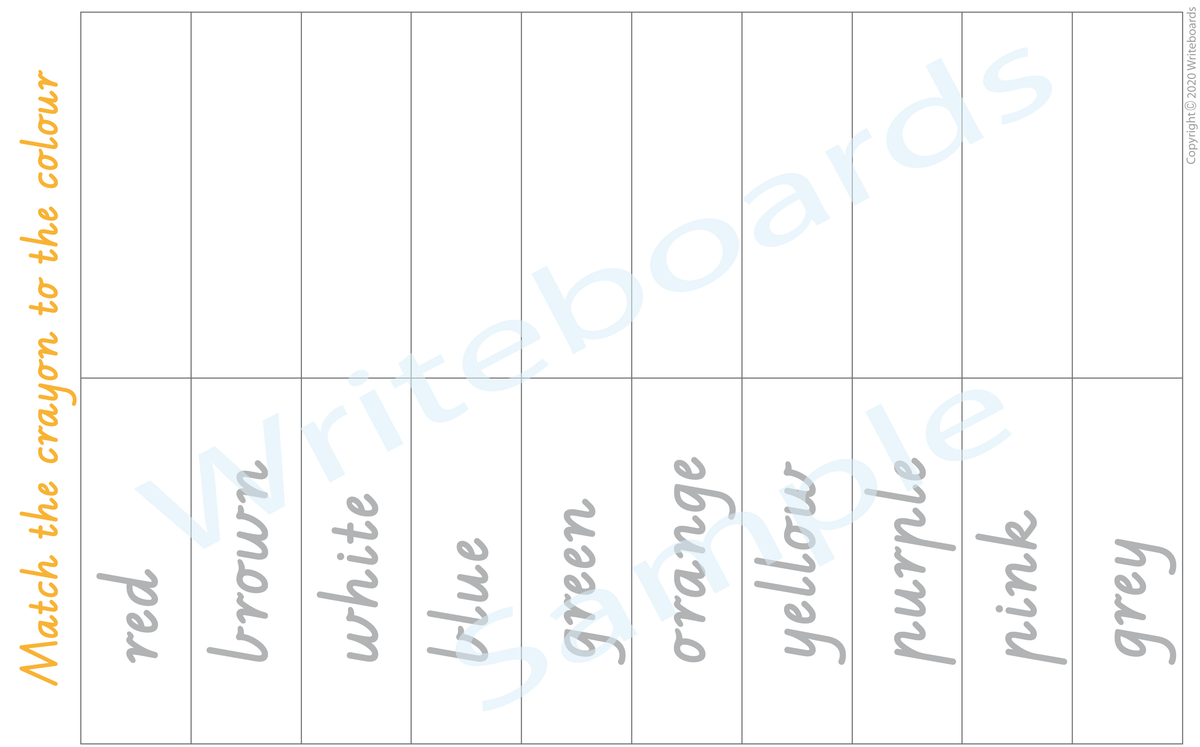 Busy Book Colours using Crayons - VIC, WA & NT Handwriting