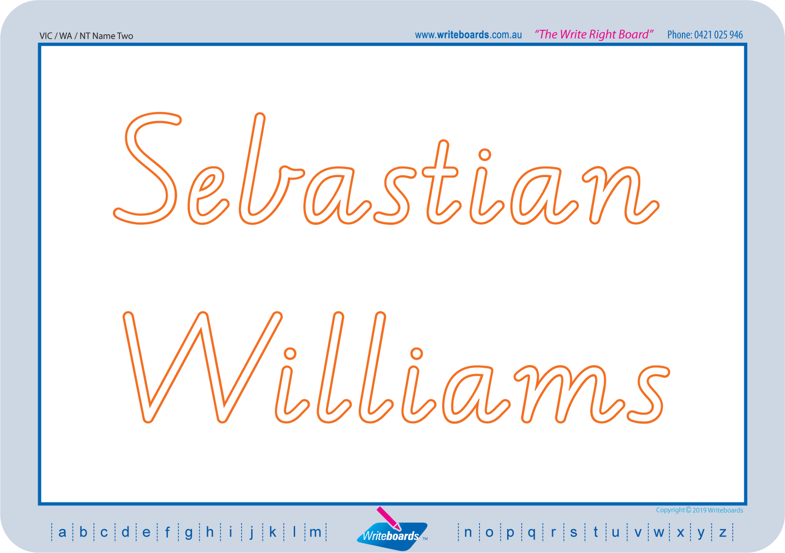 Teach Your Child How to Write Their Name using VIC Modern Cursive Font