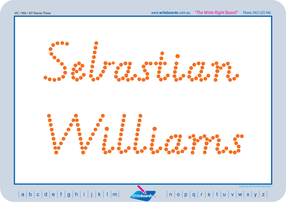 Teach Your Child How to Write Their Name using VIC Modern Cursive Font