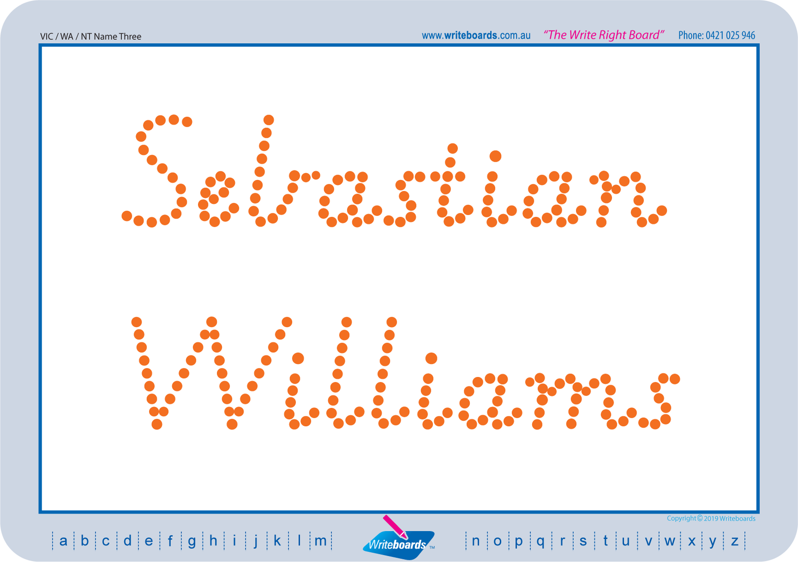 Teach Your Child How to Write Their Name using VIC Modern Cursive Font