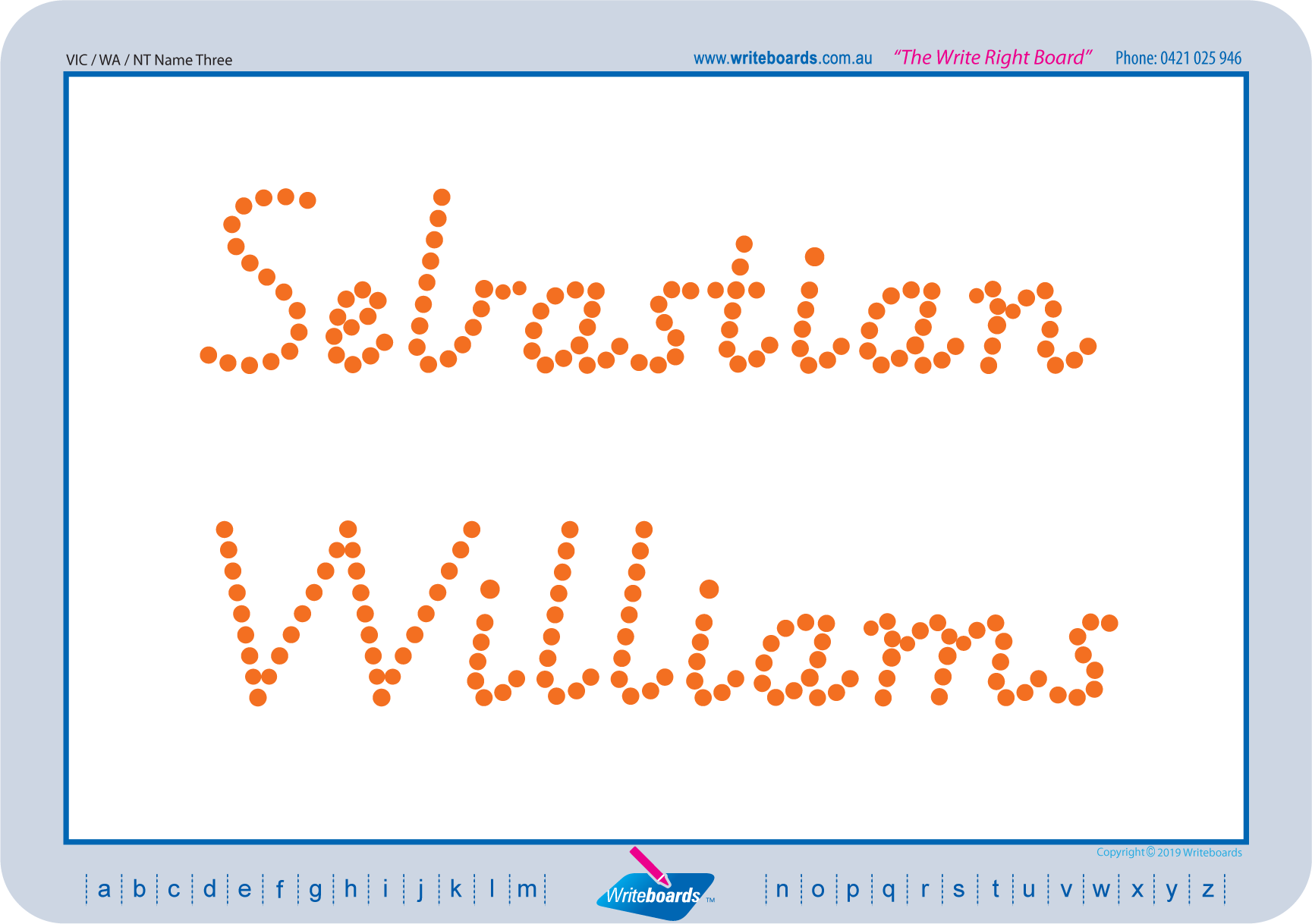 Teach Your Child How to Write Their Name using VIC Modern Cursive Font ...