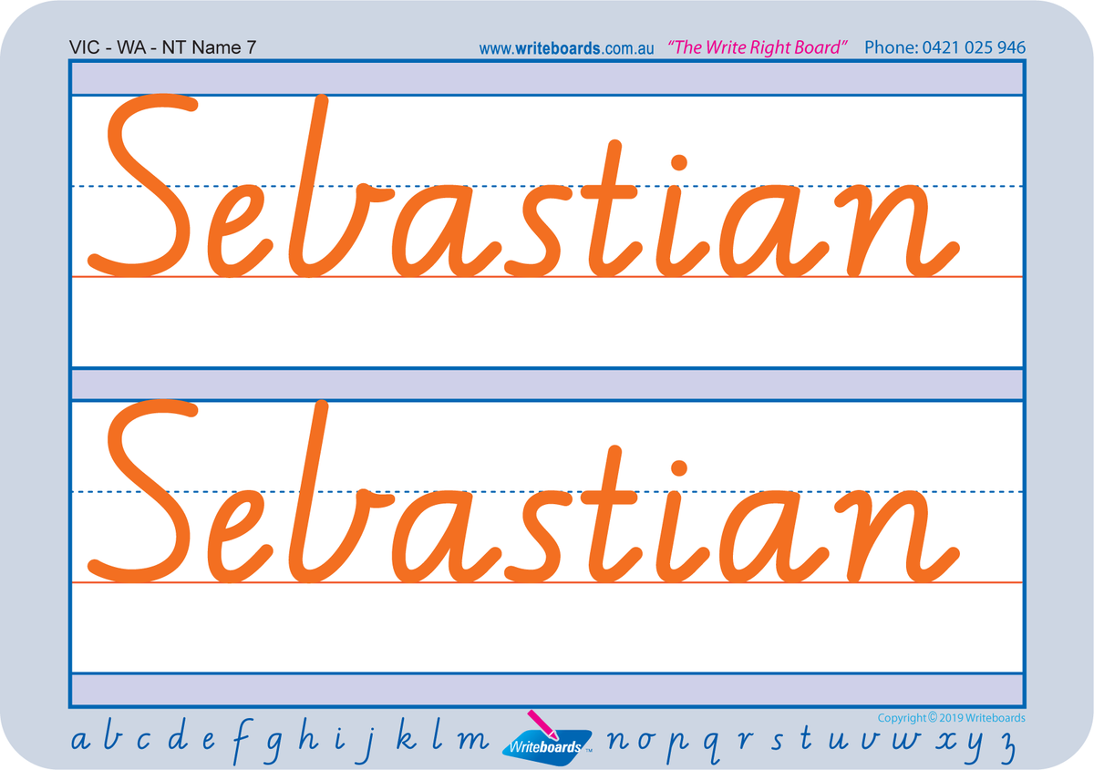 Teach Your Child How to Write Their Name using VIC Modern Cursive Font ...
