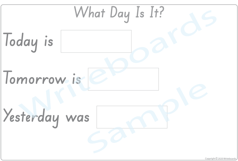 Busy Book Days of the Week - SA Handwriting - Writeboards