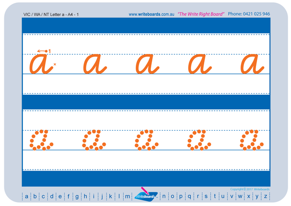 VIC Modern Cursive Font Early Stage One Worksheets - Writeboards