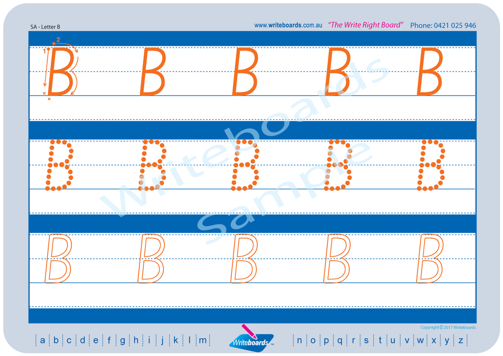 Worksheet Pack B - SA Modern Cursive Font | Writeboards | Children’s ...