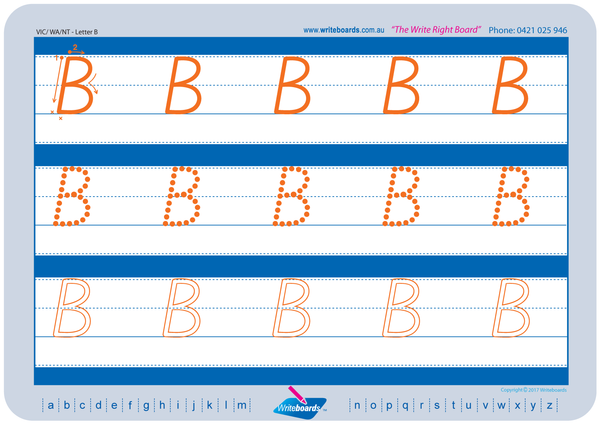 Worksheet Pack B - VIC Modern Cursive Font - Writeboards